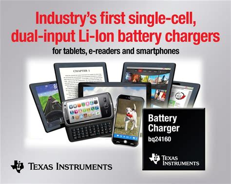 TI Introduces Industrys First Single Cell Dual Input Li Ion Battery Charger Family For Tablets