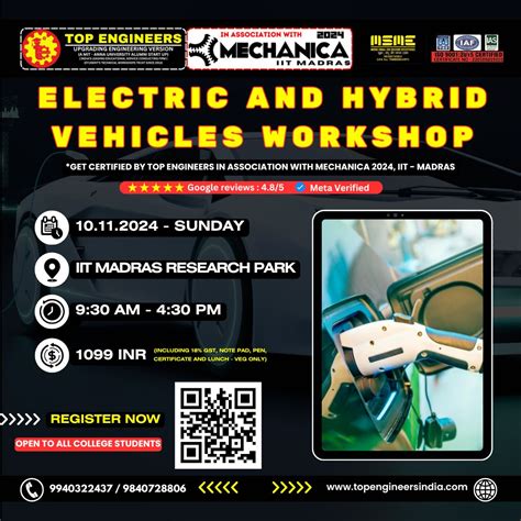 Electric And Hybrid Vehicles Workshop 2024 Top Engineers Workshop Chennai