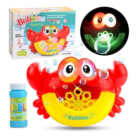 Electric Blow Bubble Light Music Crab Toy Bubble F Vicedeal