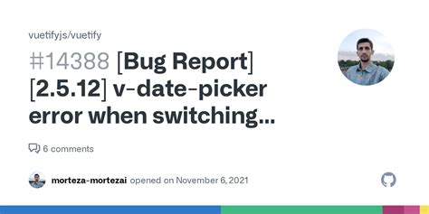 Bug Report V Date Picker Error When Switching From Type Month To Type Date And
