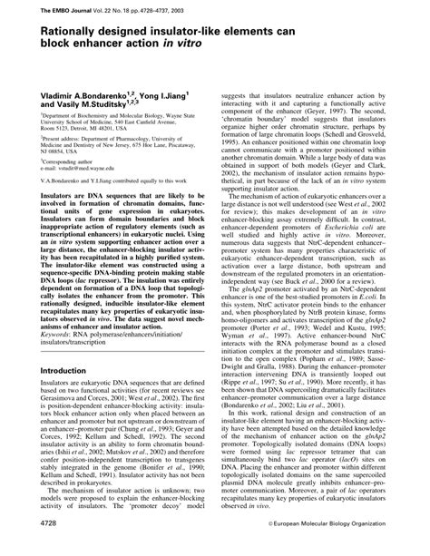 Pdf Rationally Designed Insulator Like Elements Can Block Enhancer