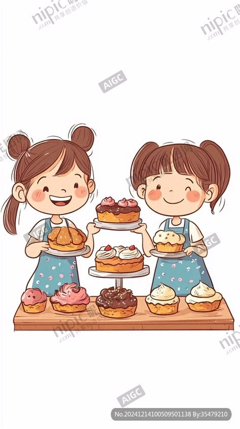 Ai创作图做蛋糕女生插画设计 卡通女孩美食吃货 食品女孩插画 吃面包插画 甜品女生插画素材 做糕点人物插画 蛋糕店卡通女孩 卡通闺蜜喝下午茶 儿童蛋糕插画 陪着蛋糕的女孩 卡通ins吃货 蛋糕