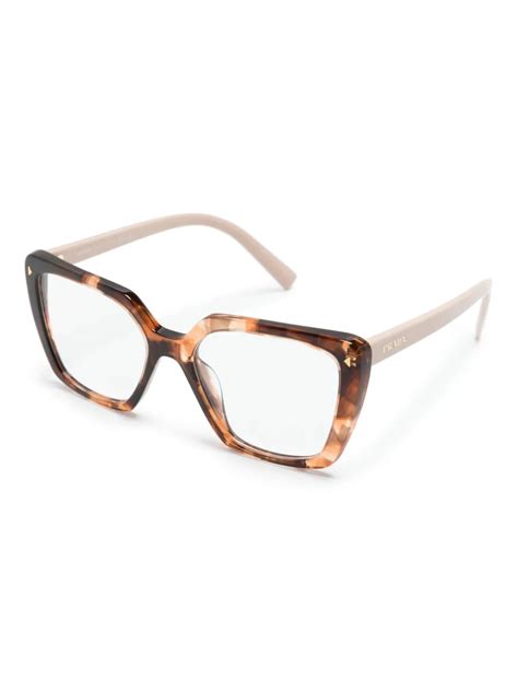 Prada Eyewear Square Frame Glasses Pink Farfetch