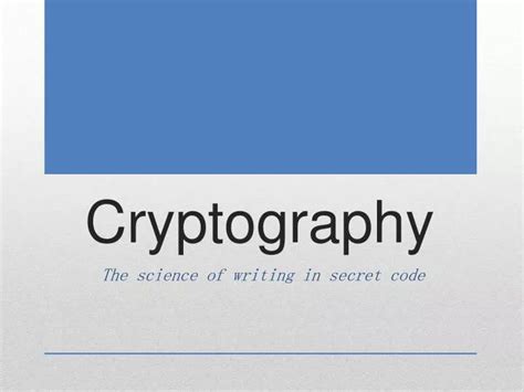 PPT Cryptography PowerPoint Presentation Free Download ID