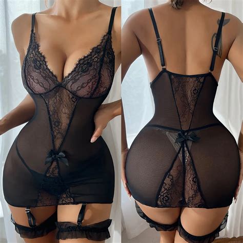 Sexy Schritt Lose Dessous Plus Gr E Nachthemden Frauen Spitze