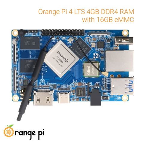 Orange Pi 4 Lts 4gb Ddr4 Ram With 16gb Emmc Rk3399 Wifi Bt50 Supports Android Ubuntu And
