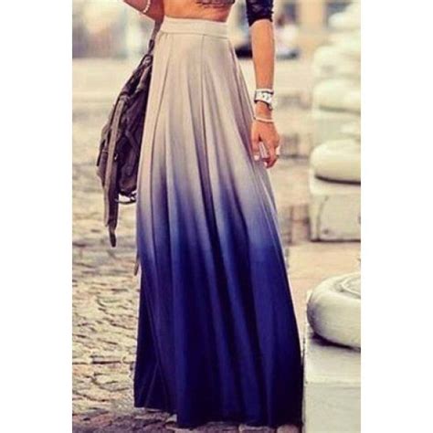 Stylish Ombre Skirt For Women Fashion Long Chiffon Skirt Maxi Skirt