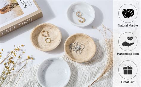 Natust Real Marble Jewelry Tray Ring Dish For Women Trinket Dish For