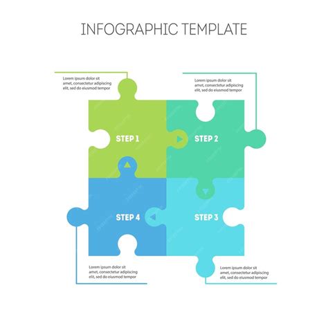 Premium Vector Rectangular Matrix With 4 Connected Jigsaw Puzzle Pieces