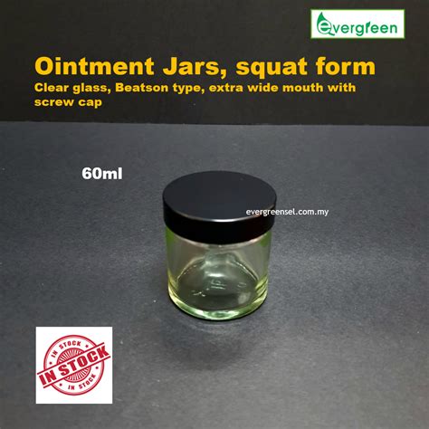Ready Stock Ointment Jars Squat Form Clear Beatson Type Extra