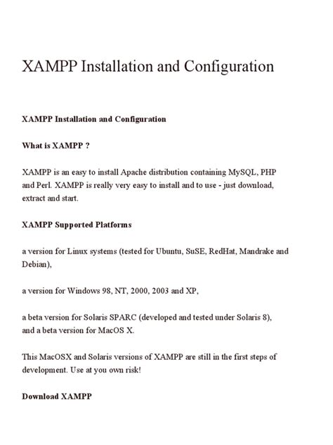 xampp installation and configuration pdf transport layer security