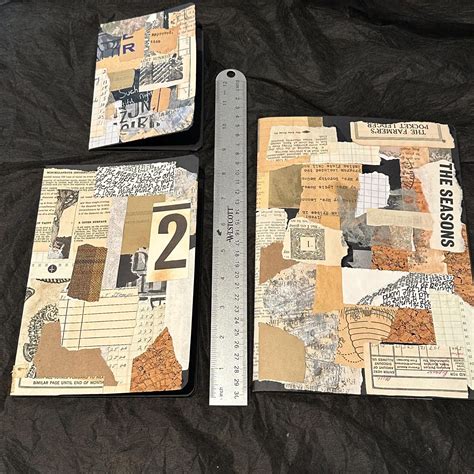 3 Piece Vintage Art Journal Black Paper Etsy