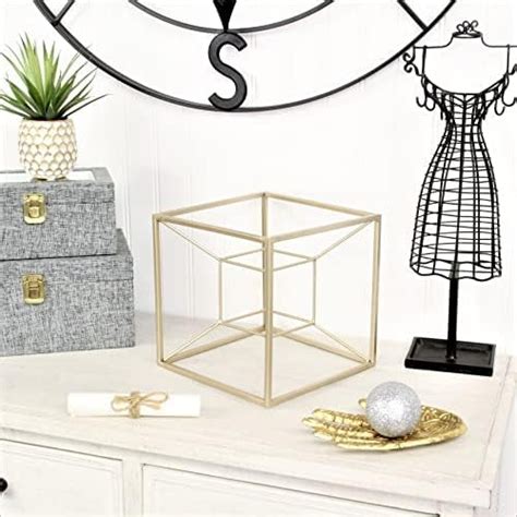 Metal Tesseract Shaped Table Décor Champagne