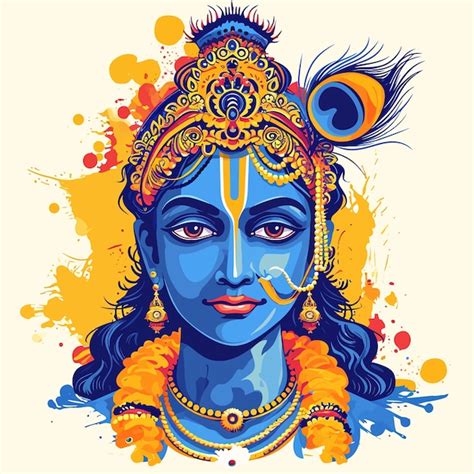 Krishna Vector For Tshirt Premium Ai Generated Vector Krishna Vector For Tshirt Premium Ai Generated Vector