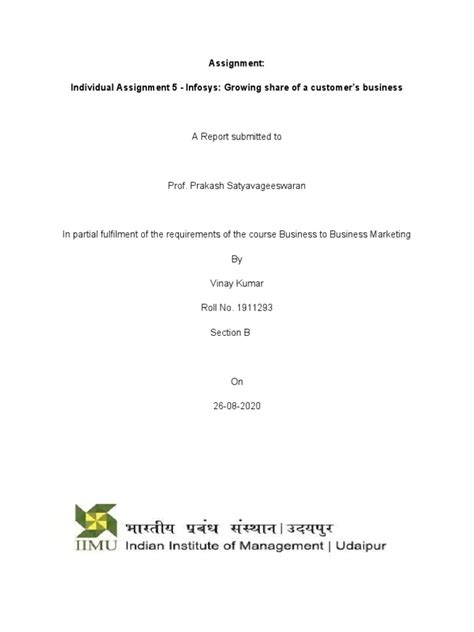 assignment individual assignment 5 infosys growing share of a