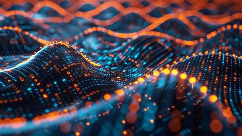 flow of data packets through a complex network stock illustration