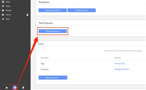 custom task statuses knowledge base