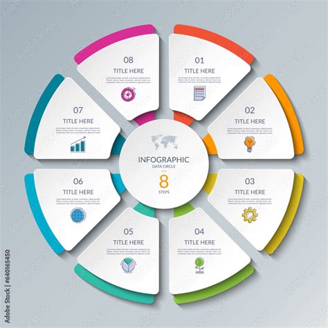 Vector Infographic Circle Cycle Diagram With Steps Round Chart That Can Be Used For Report