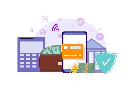 Vector Illustration Of Secure Online Banking Transactions Digital Online Payment Concept Stock