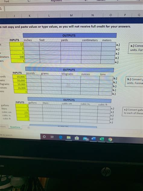 solved d f g h e 1 conversions 2 use a cell reference or a