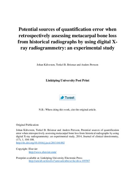 Pdf Impact Of Historical X Ray Errors On Dxr Bmd