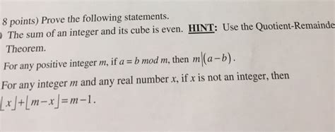 Solved 18 Points Prove The Following Statements The Sum Of Chegg Com