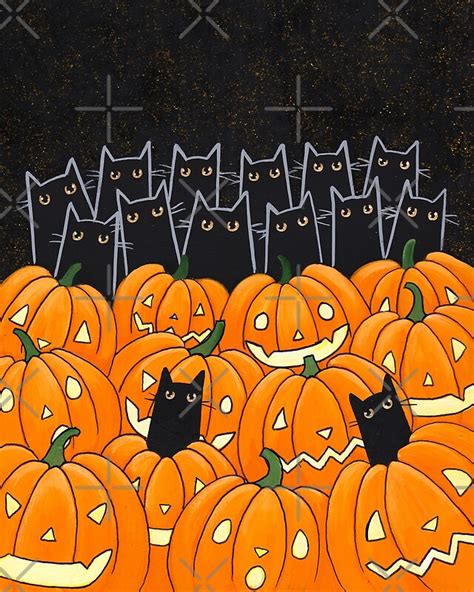 Black Cats And Jack O Lanterns By Kilkennycat Redbubble