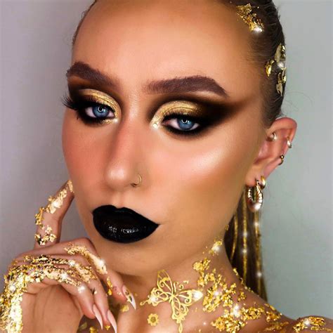 Black And Gold Makeup Look Saubhaya Makeup