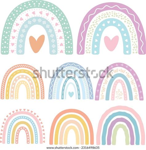 파스텔 레인보우 클립파트 세트 파스텔 스톡 벡터로열티 프리 2316498635 Shutterstock