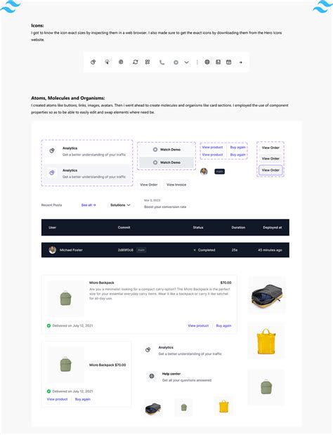 pixel for pixel replication of tailwind ui components behance