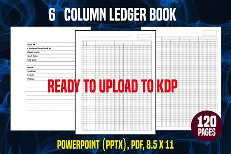 6 Column Ledger Book Graphic By Yulidor · Creative Fabrica
