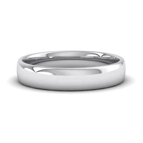 925 Sterling Silver 4mm Cushion Court Shape Comfort Fit Classic Weig