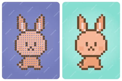 Premium Vector | 8 bits of rabbit pixels. animals in vector illustrations for retro games and ...