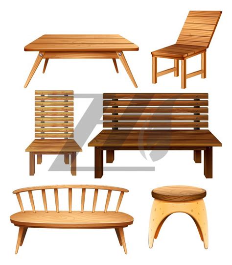 دانلود وکتور مبلمان و نیمکت چوبی دانلود رایگان فایل لایه باز، Psd