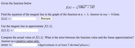 Solved Given The Function Below F X Squareroot196x 3