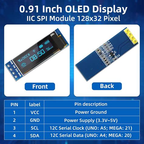 5 pcs 0 91 inch i2c oled display module 128x32 nepal ubuy