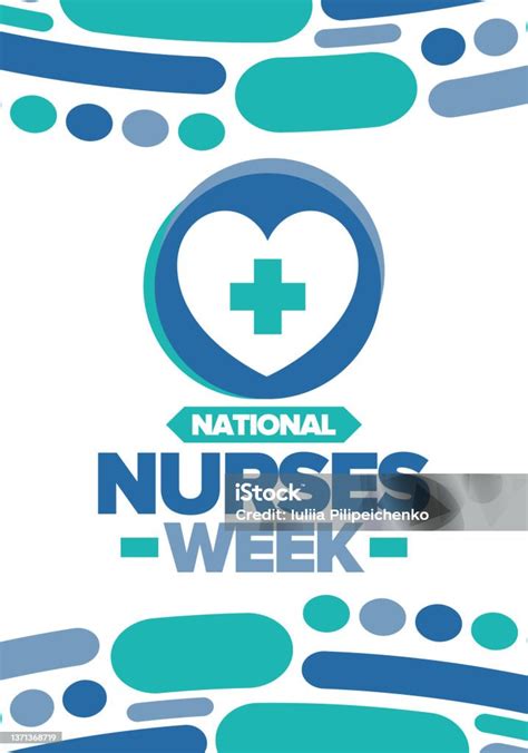 전국 간호사 주간 의료 및 건강 관리 개념 바이러스와 질병에 대한 전투기 간호사 감사합니다 간호사와 의사를 기리기 위해 미국에서 매년 축하 벡터 포스터 간호사에 대한 스톡