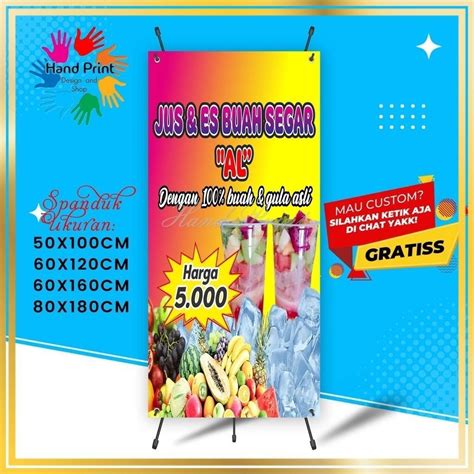 Jual Spanduk Banner Jualan Jus Dan Es Buah Segar Mmt Spanduk Custom 60x160 Shopee Indonesia