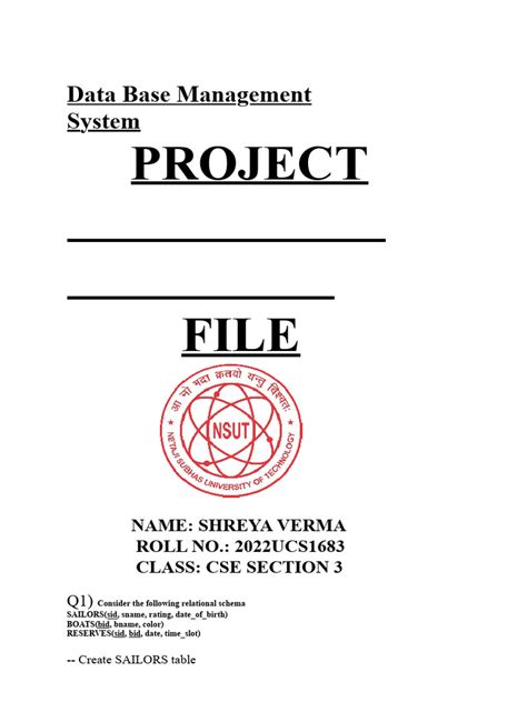 project file pdf sql computing