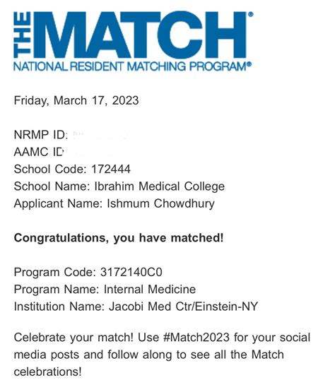 Ishmum Chowdhury Md On Linkedin Jacobistrong Match2023 Nrmp 32 Comments