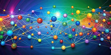 Abstract Colorful Network Of Interconnected Spheres Representing Global Communication And Data