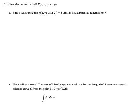 Solved Consider The Vector Field F X Y X Y A Find Chegg