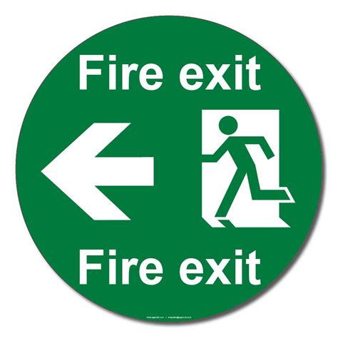 Fire Exit Left Arrow Floor Safety Sign Sg World