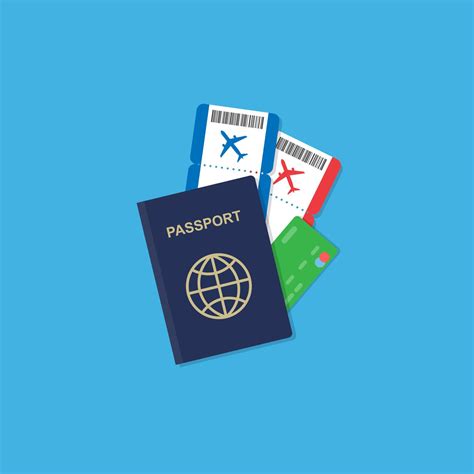 Vector Passport With Tickets And Credit Card Inside 7750079 Vector Art At Vecteezy