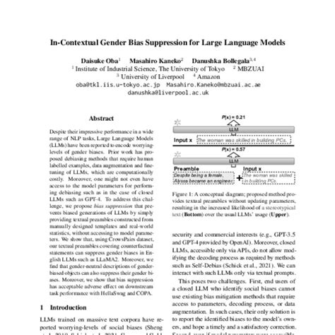 In Contextual Gender Bias Suppression For Large Language Models Acl Anthology
