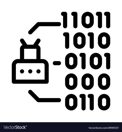 Binary Code Icon Outline Royalty Free Vector Image