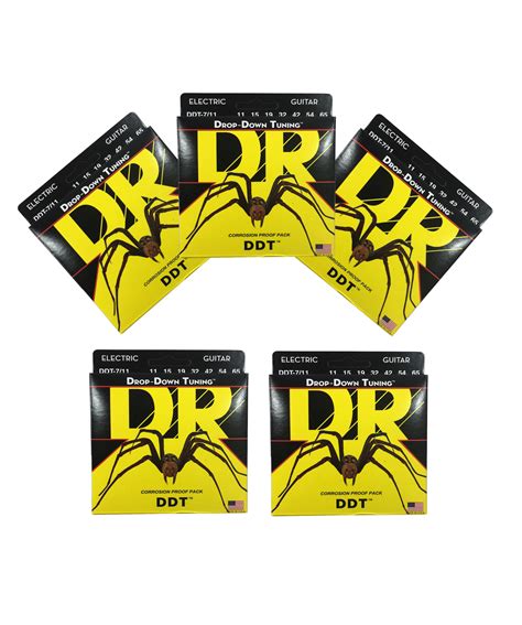 DR Guitar Strings Electric 5 Pack DDT 7 String Drop Down Tuning 11 65 Walmart Com