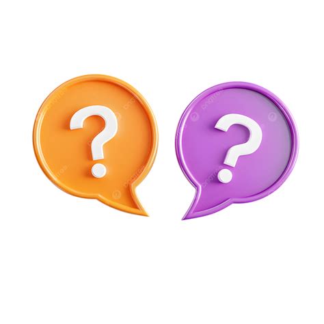 3d Orange And Purple Question Mark Speech Bubbles Question Mark