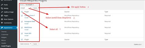 Install The Required Plugins Documentation WpninjaDevs