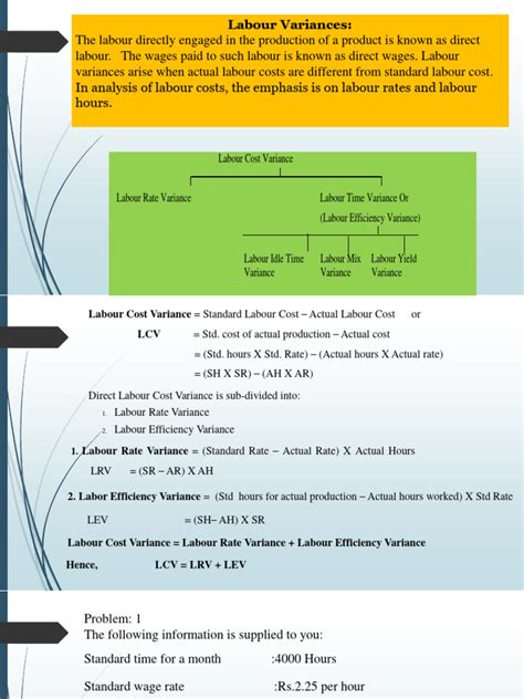 Labour Variance Pdf Wage Labor Relations